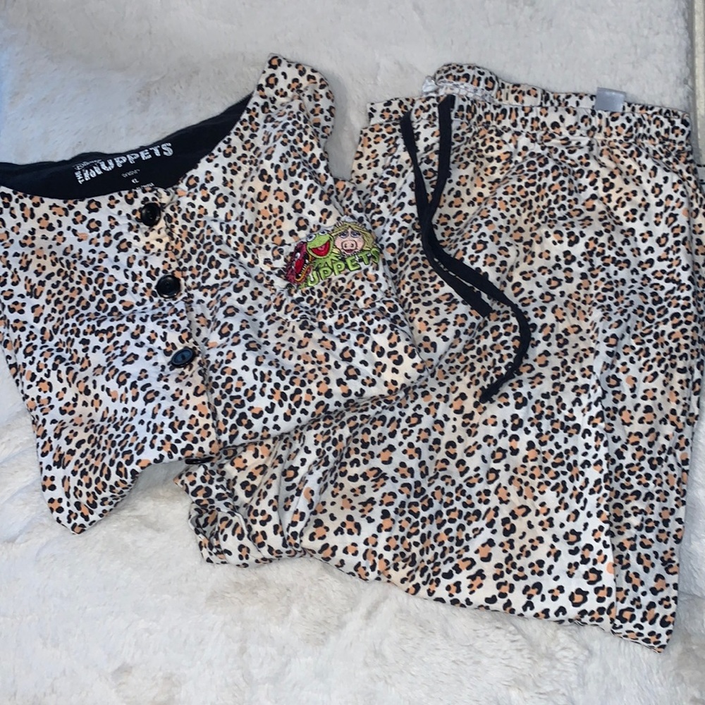 Xl Disney Muppets Cheetah Animal Print Pajama Set - Gem